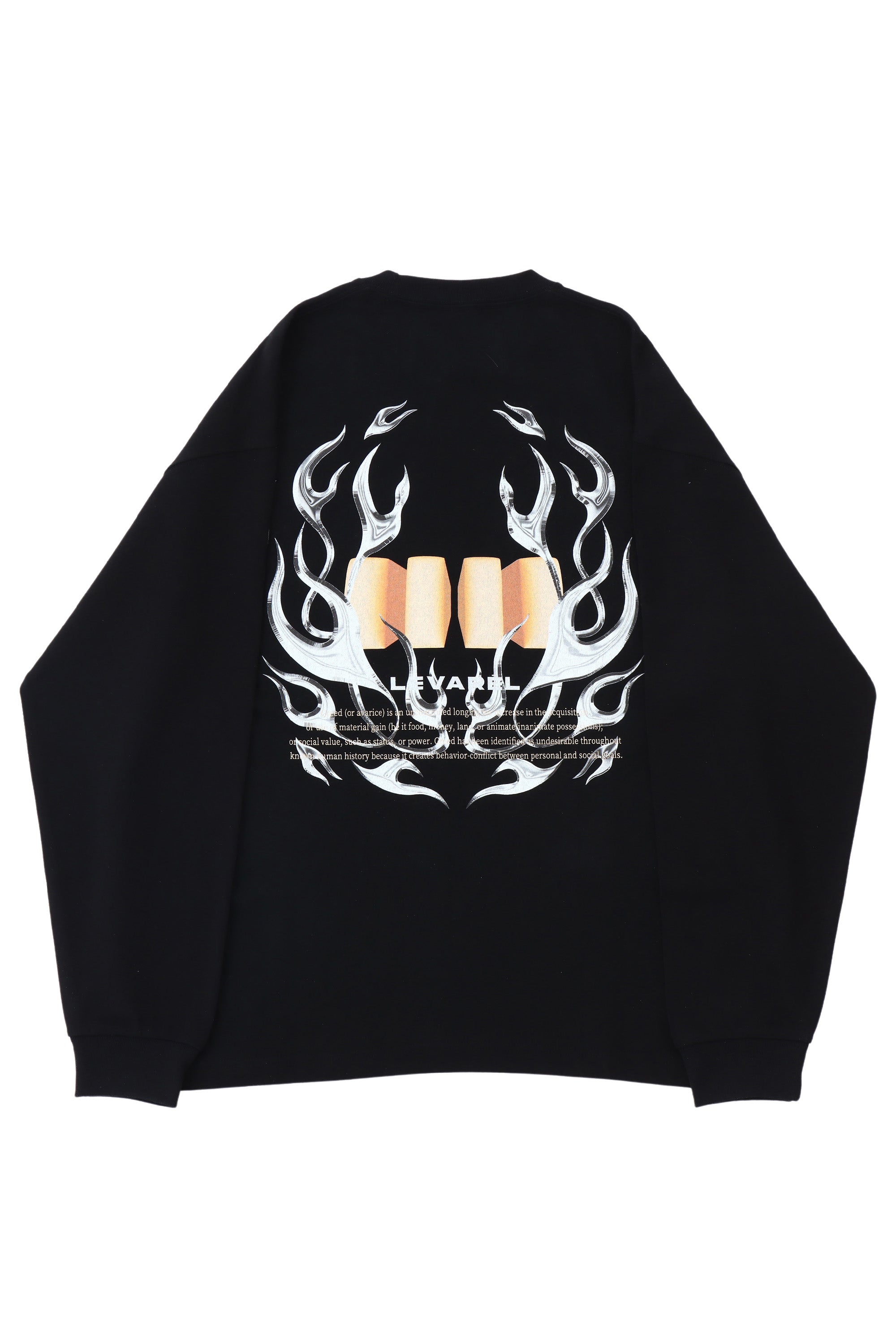 “METALLIC GRAFFITI DESIGN” L/S T-shirt [BLACL] – levarel